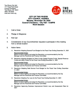 Fillable Online Two Rivers, WI, City Hall - Home Fax Email Print ...
