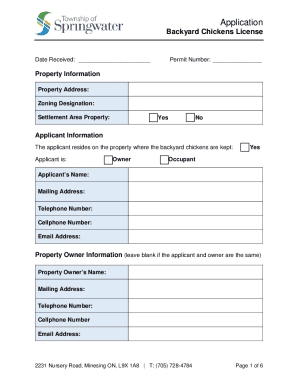 Fillable Online Backyard Hen Permit Application - Neptune Beach Fax ...