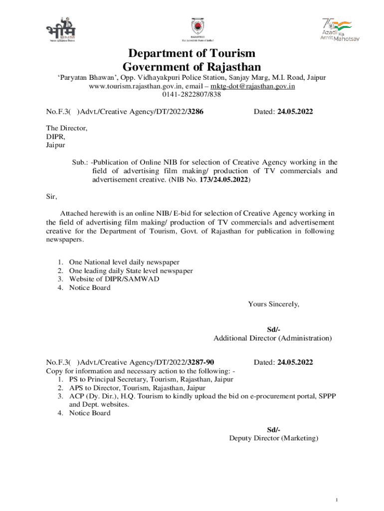 Fillable Online Rajasthan Tourism Development Corporation - Government ...