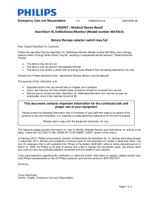 Fillable Online Recalled defibrillators from Philips may fail, FDA ...