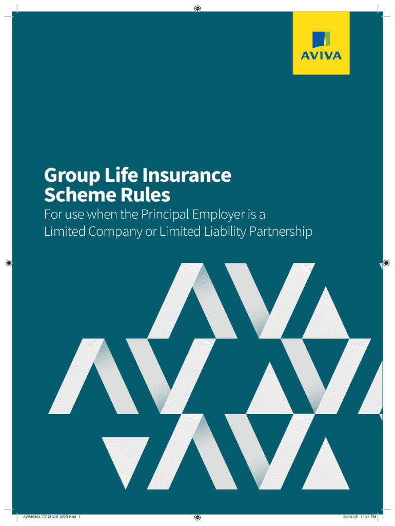 Fillable Online Group Life Registered Scheme Rules - Ltd Company. A4 ...