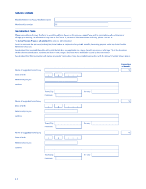 Fillable Online Flexible Retirement Account - Nomination Form Fax Email ...
