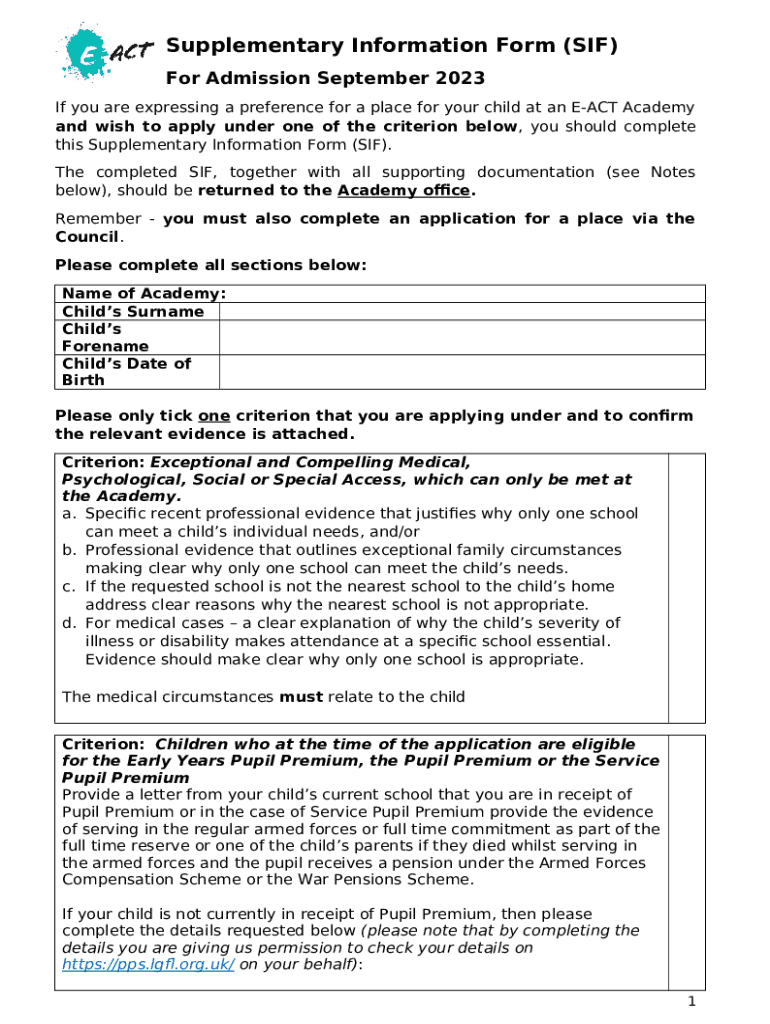 Supplementary Ination for Applications for ... Doc Template | pdfFiller