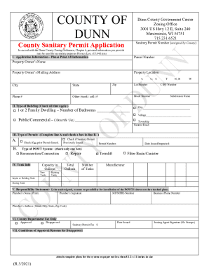Fillable Online County Sanitary Permit Application Fax Email Print ...