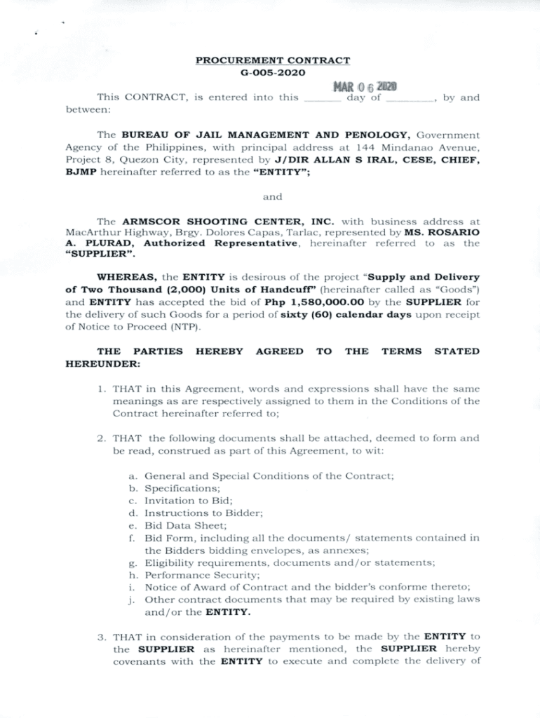 Fillable Online BJMP-BUCOR-BPP-PPA Memorandum of Agreement date ... Fax ...