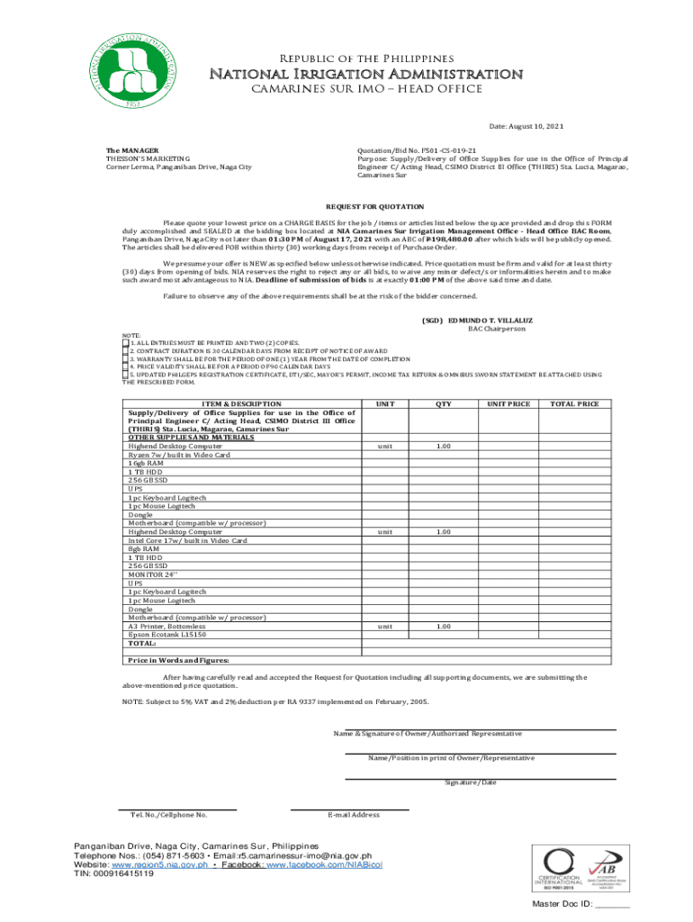 Fillable Online RFQ 002 CRIS.pdf - NIA - Region V Fax Email Print ...