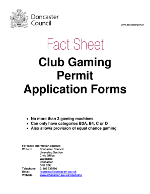 Fillable Online Club gaming permits and club machine permits Fax Email ...