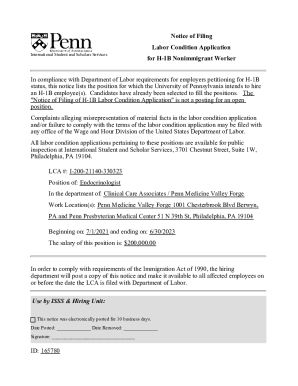 Fillable Online LCA Postings - Penn State Global Fax Email Print - pdfFiller