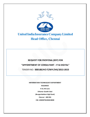 Fillable Online uiic co rfp (request for proposal) - United India ...