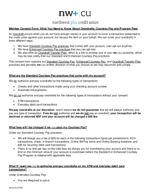 Fillable Online What You Need to Know About Overdrafts, Courtesy Pay ...
