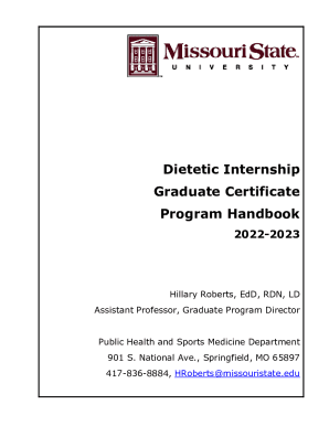 Fillable Online Dietetic Internship Graduate Certificate Fax Email Print - pdfFiller