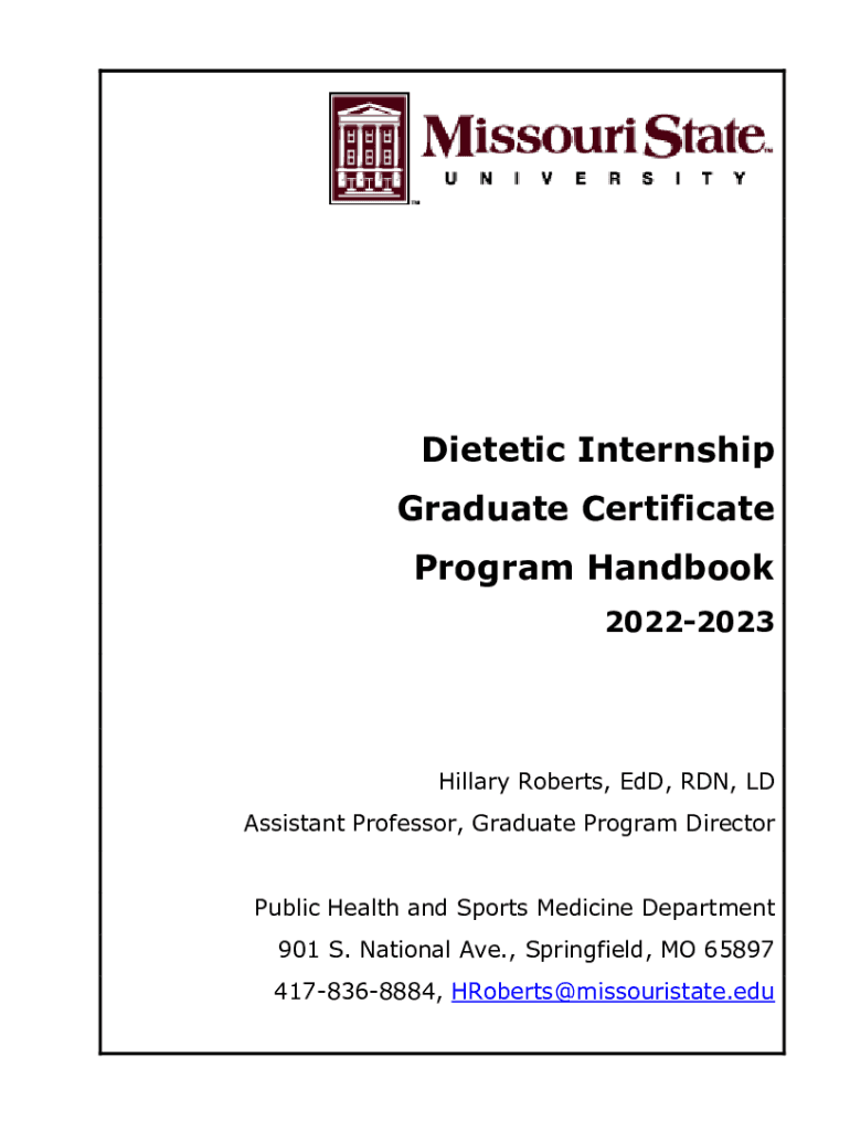Fillable Online Dietetic Internship Graduate Certificate Fax Email Print - pdfFiller
