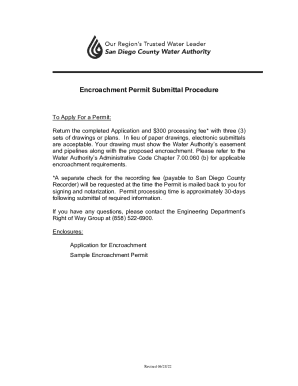 Fillable Online Minor Encroachment Permit Application Procedure Fax ...