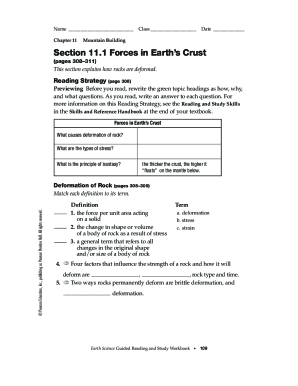 Fillable Online Chapter 11: section 11.1 forces in earth's crust ...