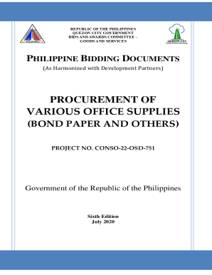 Fillable Online Philippine Bidding Documents (PBDs) for procurement of goods Fax Email Print ...