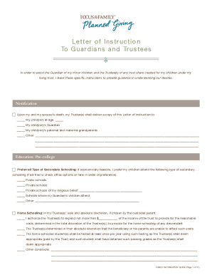 Fillable Online Letter of Instruction Form - Fill Out and Sign ...