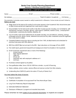 Fillable Online Measure J Affordable Housing Program Fax Email Print - pdfFiller