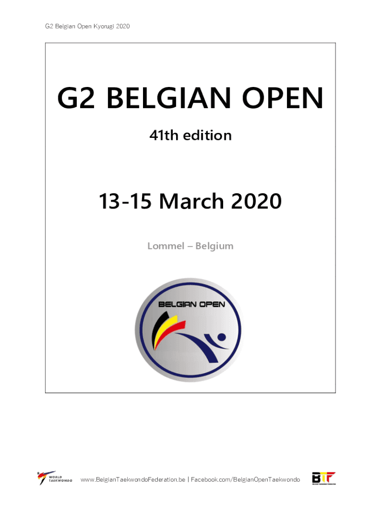 Fillable Online G2 BELGIAN OPEN - Simply Compete Fax Email Print - pdfFiller