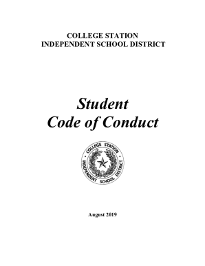 Fillable Online web csisd Student Code of Conduct - College Station ISD ...