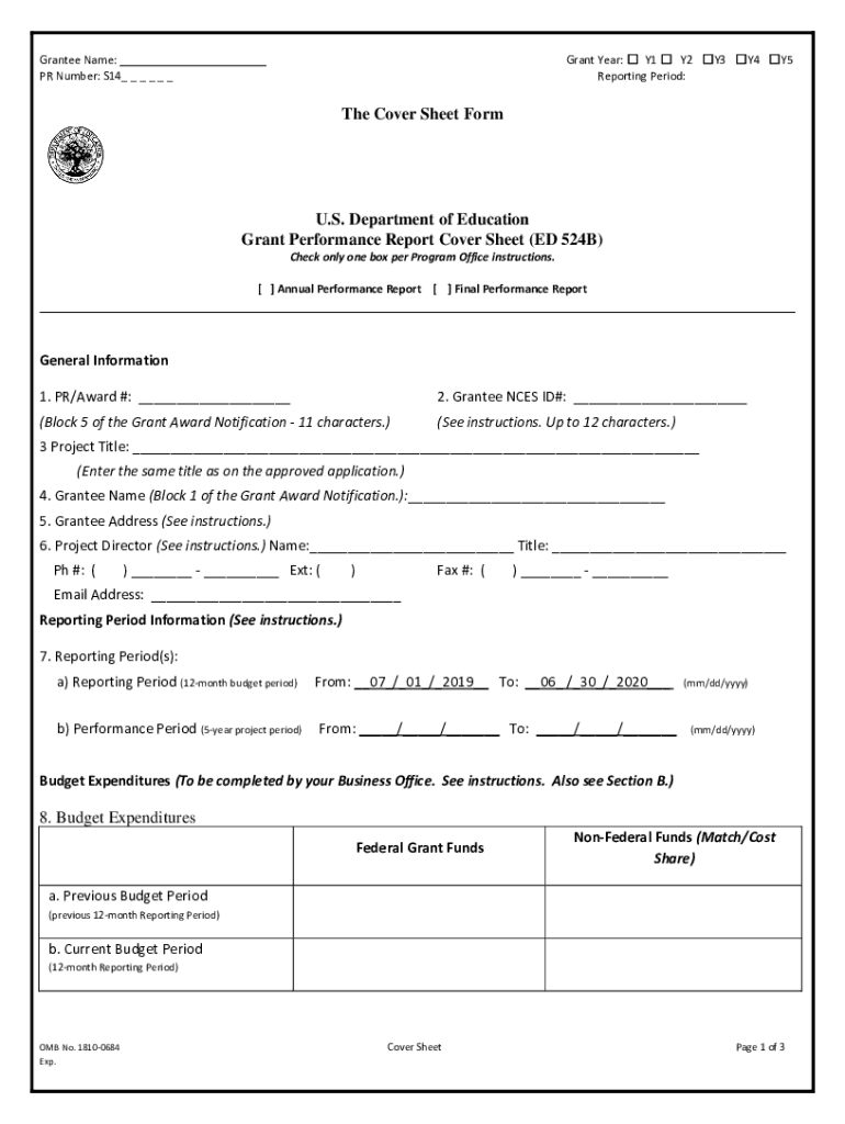 Fillable Online Report your receipt of grant funding: form guidance ...