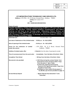 Fillable Online UTI INFRASTRUCTURE TECHNOLOGY AND SERVICES LTD Fax ...