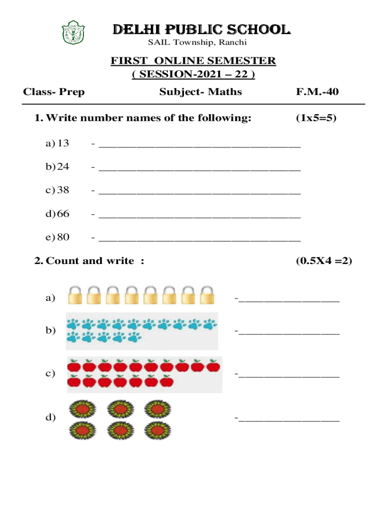 Fillable Online Welcome to DPS, Chandigarh - Delhi Public School ...