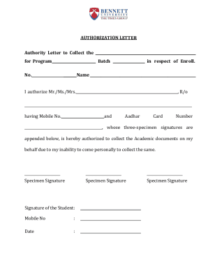 Fillable Online Letter of Authorization Format, Samples - A Plus Topper ...