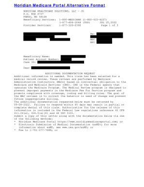 Fillable Online Noridian Medicare Portal - Fill Online, Printable ...