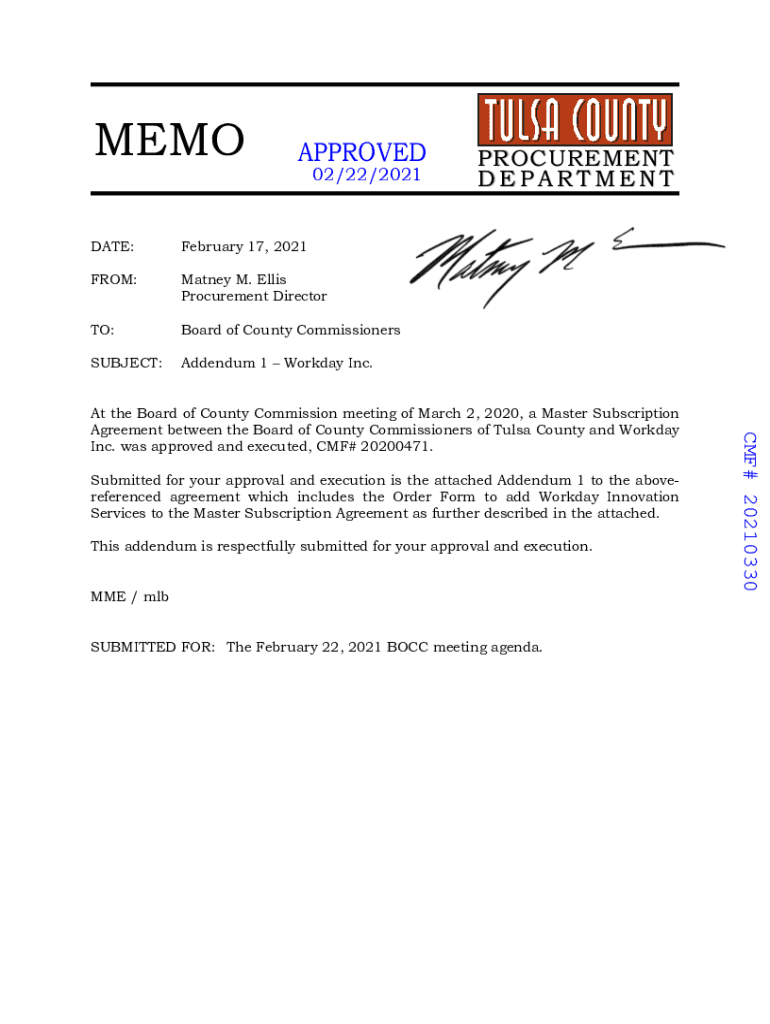 Fillable Online Addendum 1 Workday Inc Fax Email Print - pdfFiller