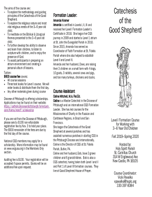 Fillable Online The Catechesis of the Good Shepherd ... - Diocese of ...