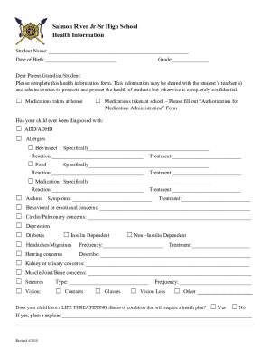 Fillable Online Salmon River Jr-Sr High School New Student Enrollment Form Fax Email Print ...