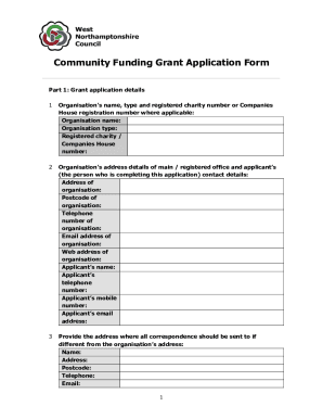 Fillable Online Community Funding Grant Application Form Fax Email ...