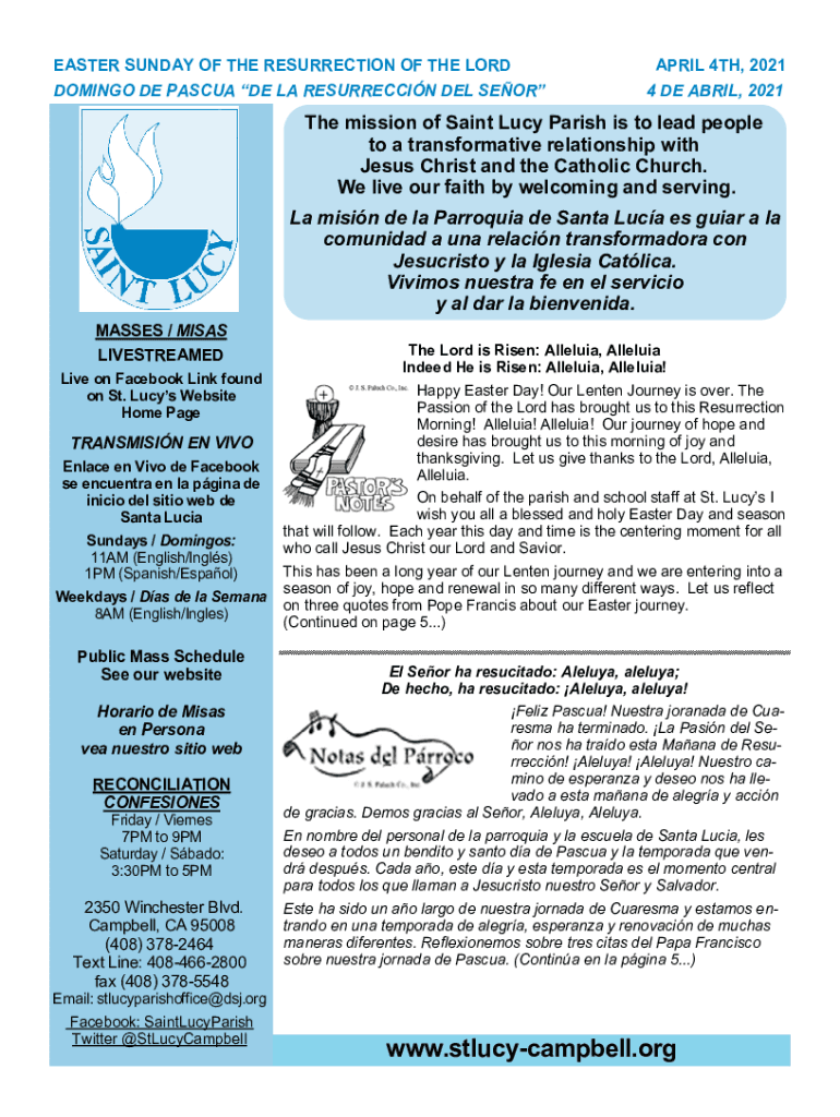 Completable En línea Easter Sunday of the Resurrection of the Lord ...