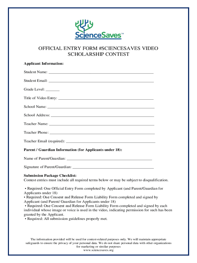 Fillable Online Sweepstakes, Giveaway, and Contest Entry Form Template ...