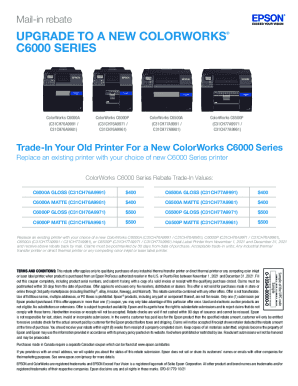 Fillable Online Epson Color Works C6000A Matte Color Label Printer Fax ...