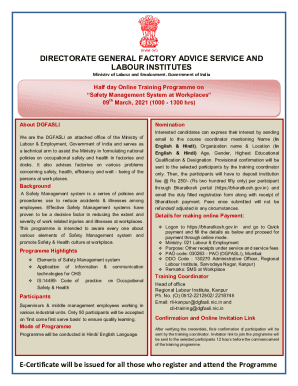 Fillable Online DIRECTORATE GENERAL FAC LABOUR IN E-Certificate will ... Fax Email Print - pdfFiller