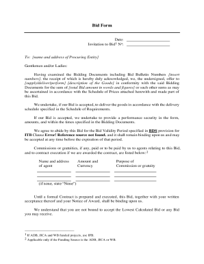 Fillable Online Bid Form - DPWH Fax Email Print - pdfFiller