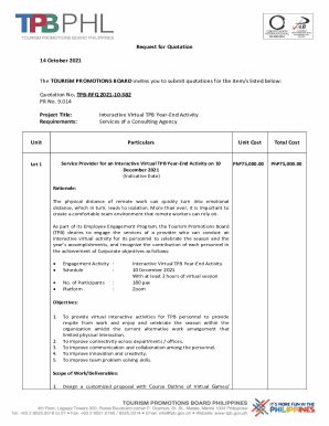 Fillable Online Terms of Reference - Tourism Promotions Board Fax Email ...