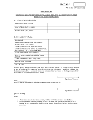 Fillable Online MANDATE FORM (ELECTRONIC CLEARING SERVICE ... Fax Email ...