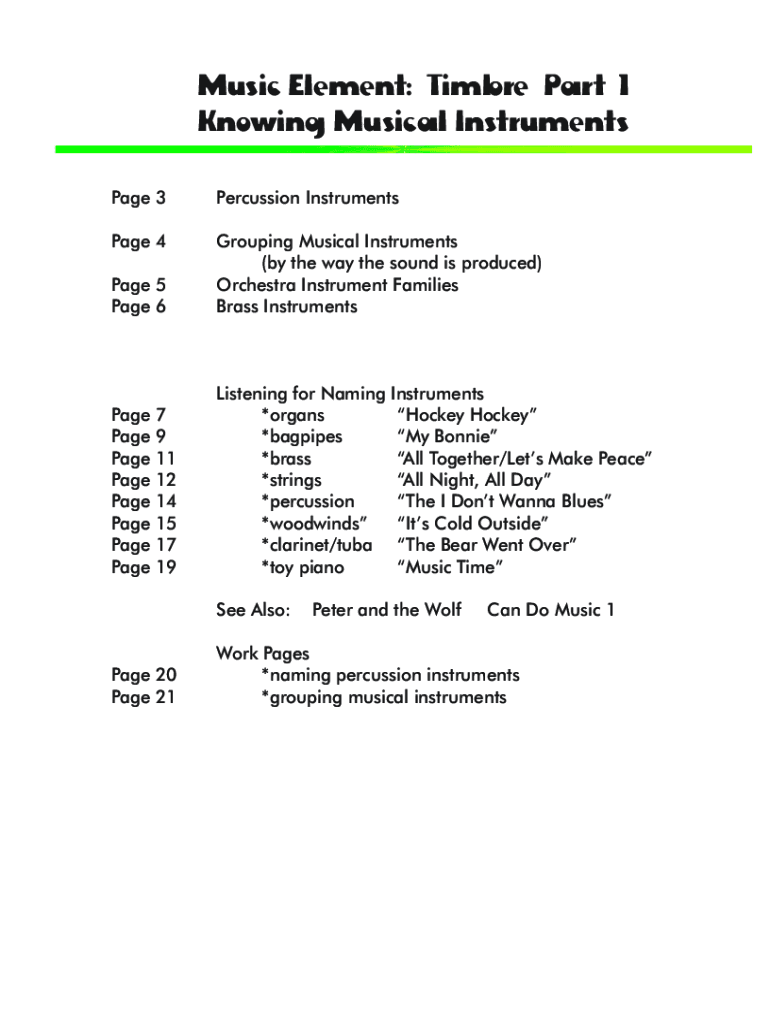 Fillable Online What are the 8 Elements of Music? - Jooya Teaching ...