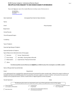 Fillable Online IRB Application Form.docx Fax Email Print - pdfFiller