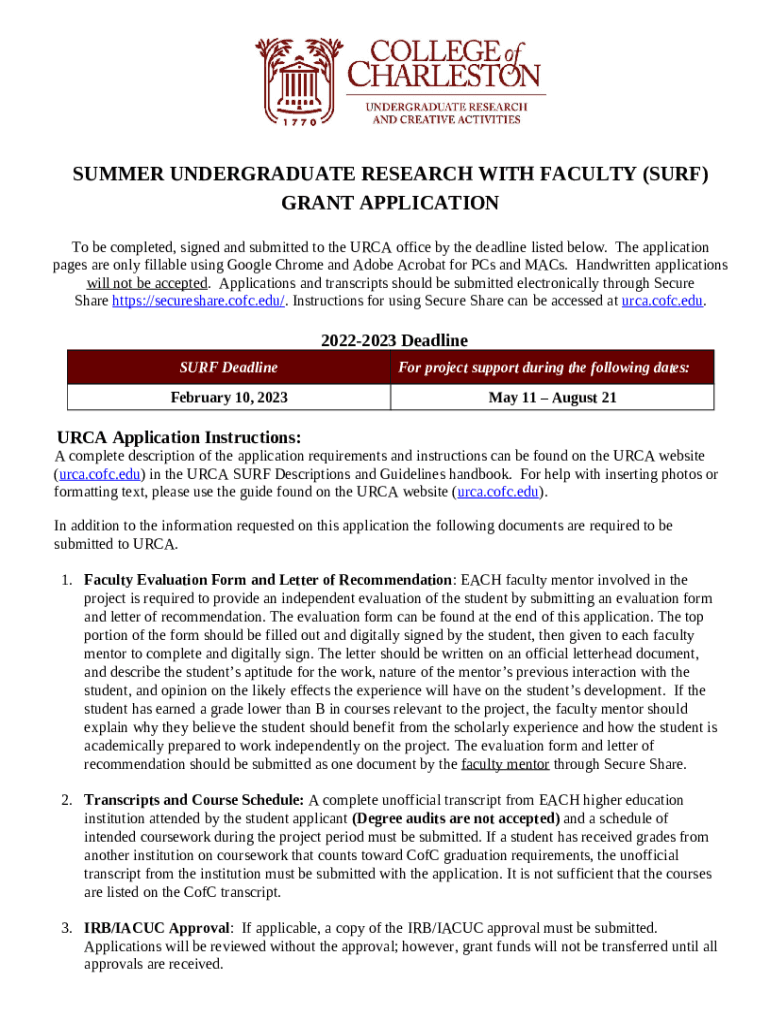SURF Frequently Asked Questions - UC College of Medicine - urca cofc ... SURF Frequently Asked Questions - UC College of Medicine - urca cofc ...