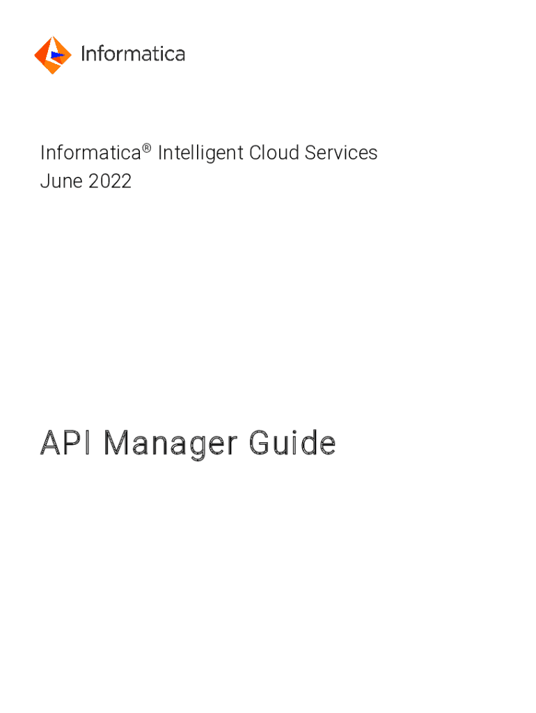 Fillable Online Informatica Intelligent Cloud Services - API Manager ...