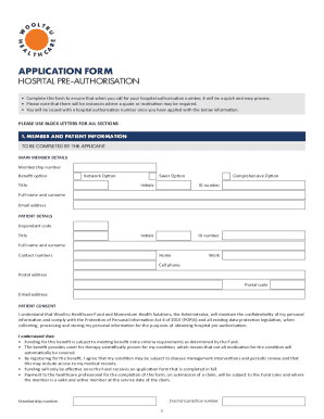 Fillable Online Welcome to Wooltru Healthcare - Hospital pre ...