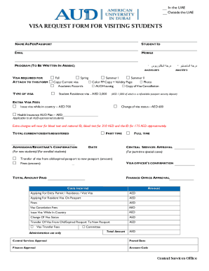 Fillable Online Visa Form Agreement for Visiting Student - updated 22 ...