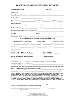 Fillable Online Manufactured Home Permit Application - City of Alachua Fax Email Print - pdfFiller