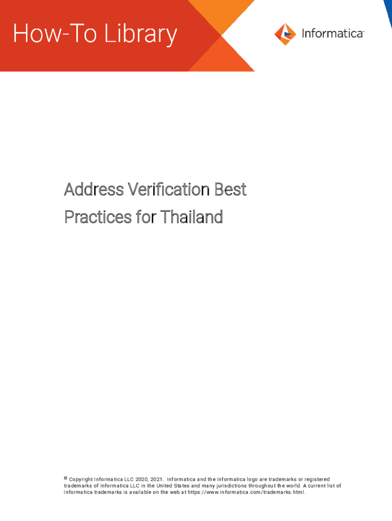 Fillable Online Informatica Address Verification - 3.0 and later ...