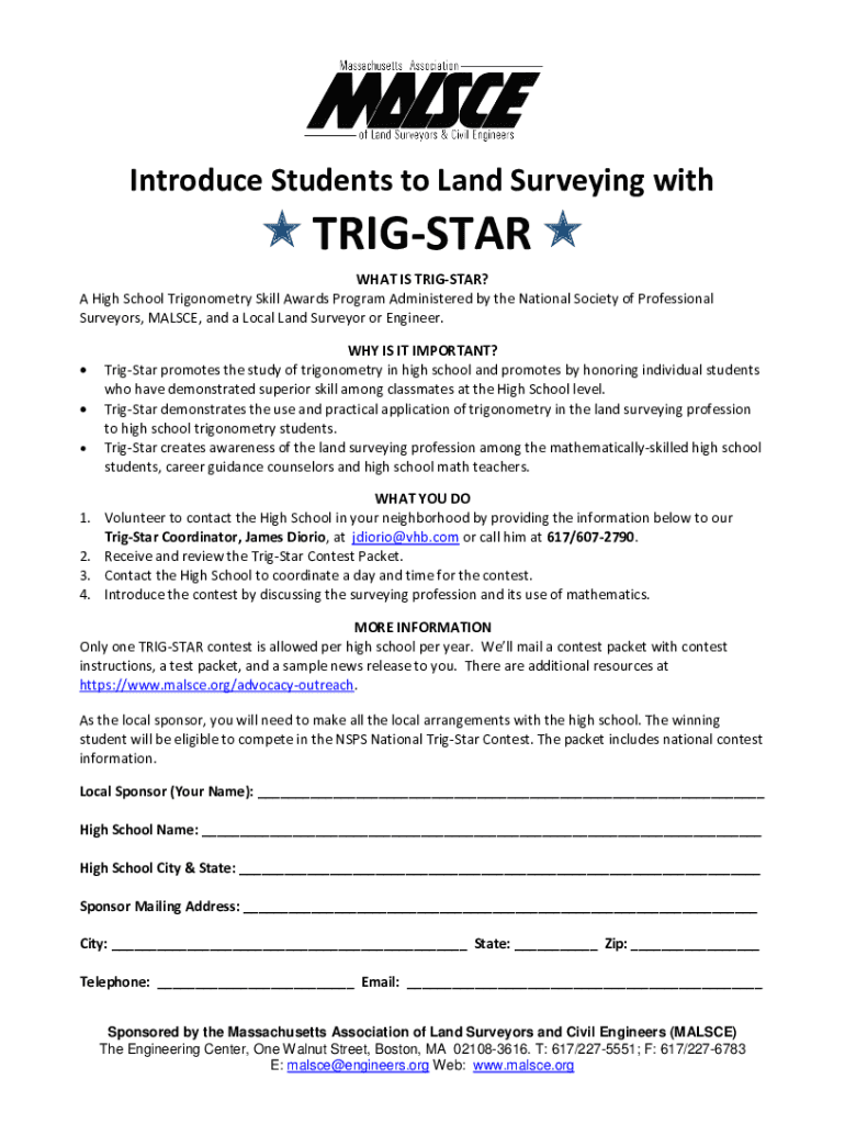 Fillable Online Trig-Star is a NSPS Sponsored High School Math Skill Award Fax Email Print ...