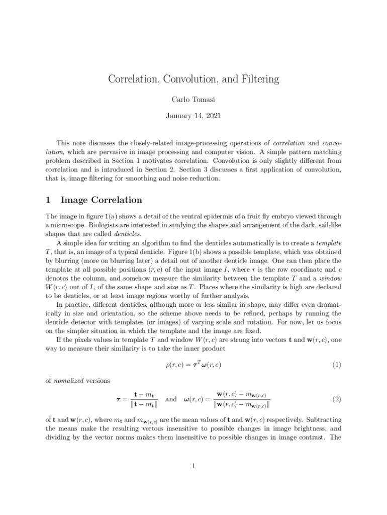 Fillable Online Correlation Convolution And Filtering Duke Computer