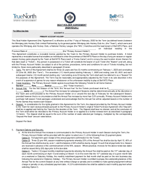 Fillable Online TICKET PURCHASE AGREEMENT Fax Email Print - pdfFiller